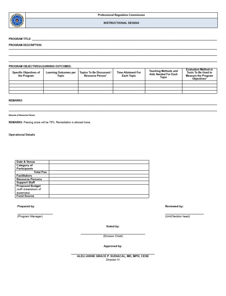 Template - LD For CPD Application | PDF | Learning | Education Theory
