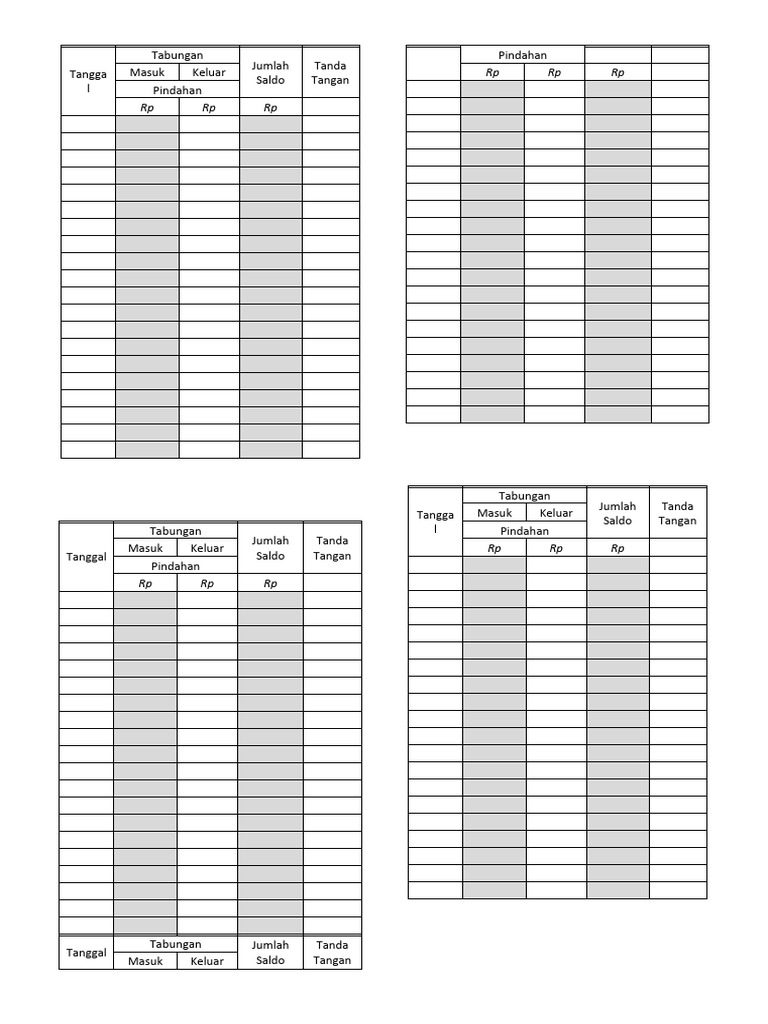 Format Tabungan Siswa | PDF