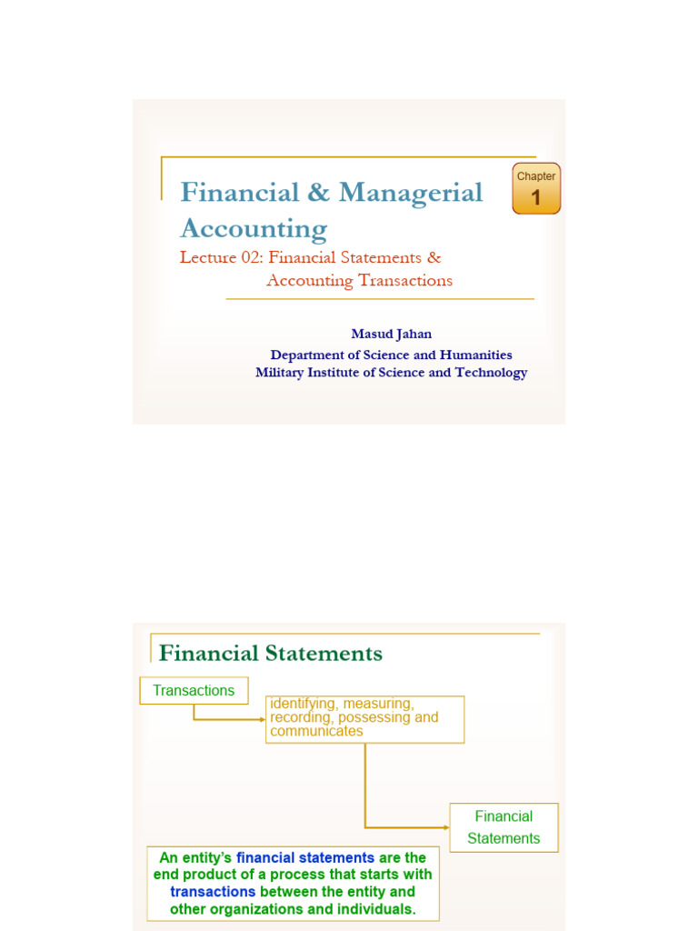 Lec 02 Financial Statements Accounting Transactions | PDF | Equity ...