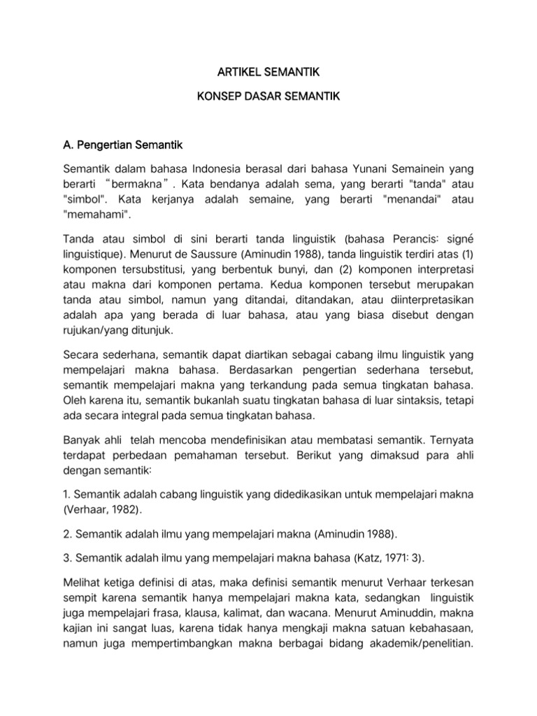 Artikel Semantik | PDF | Seni & Disiplin Bahasa