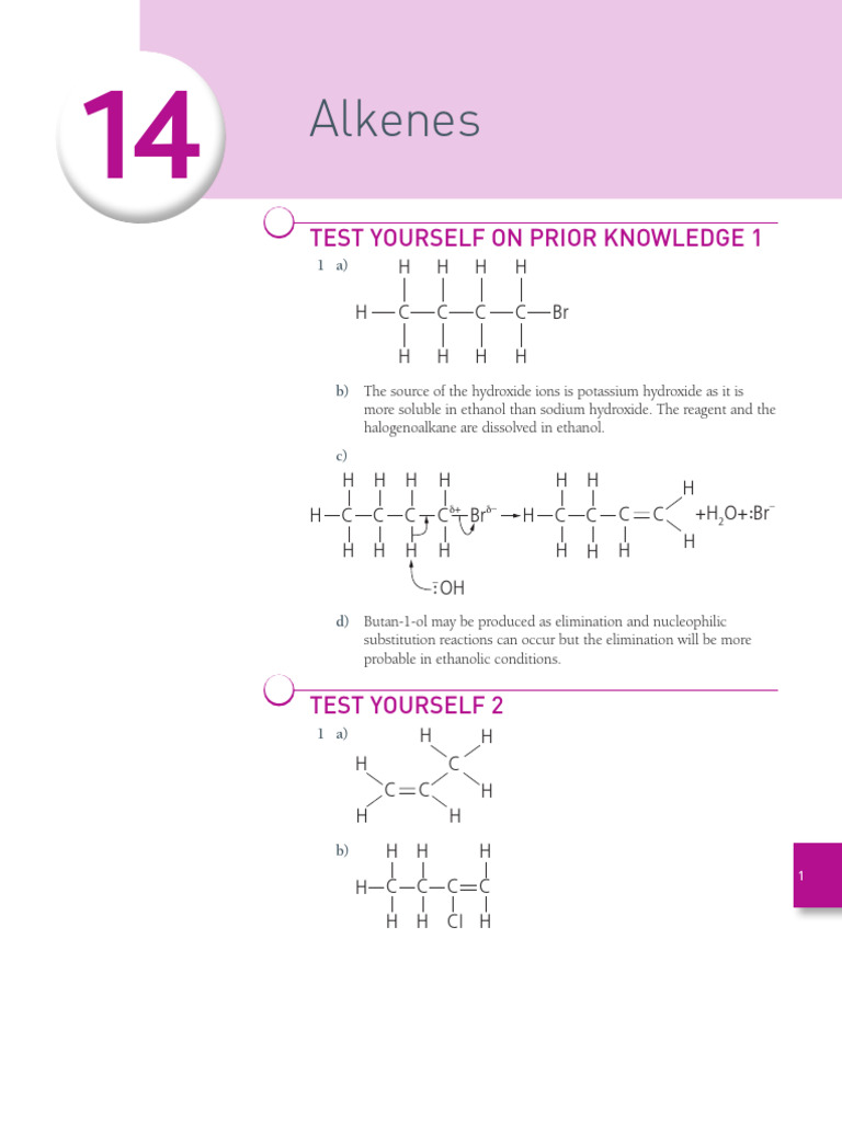 AQA - A Level - Chem - 1 - Answers Ch14.indd | PDF | Alkene | Alkane
