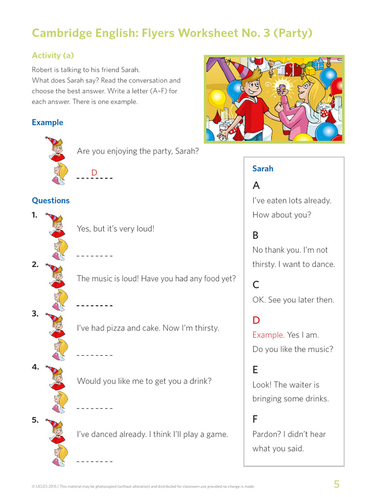 Flyers Classroom Activities 6 10 | PDF