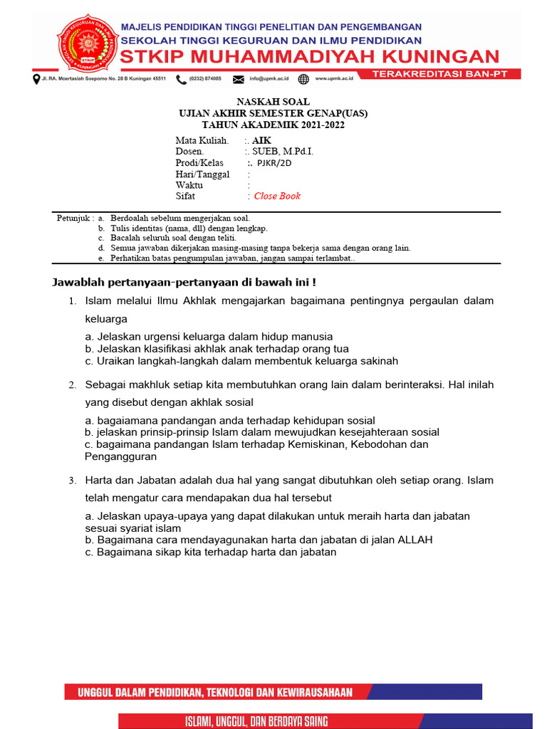 Uas Aik | PDF | Karier & Perkembangan | Kesehatan Holistik