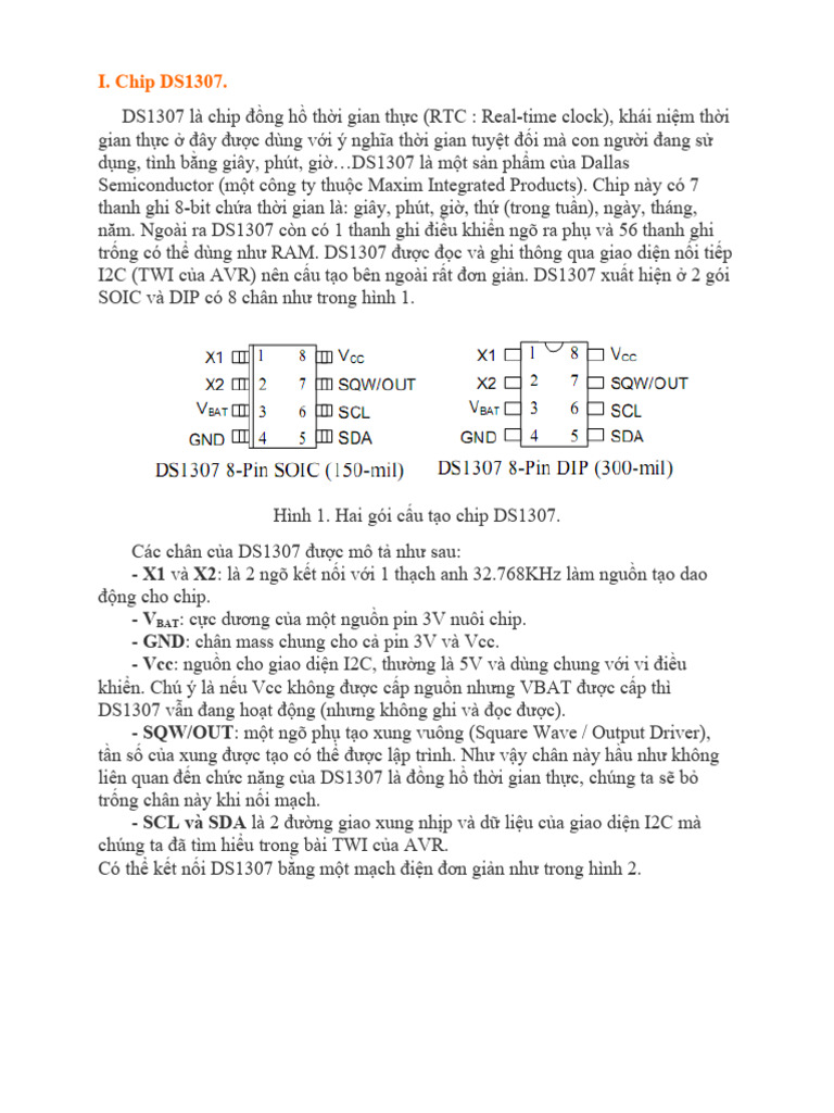 DS1307 - cách đọc hiểu IC | PDF