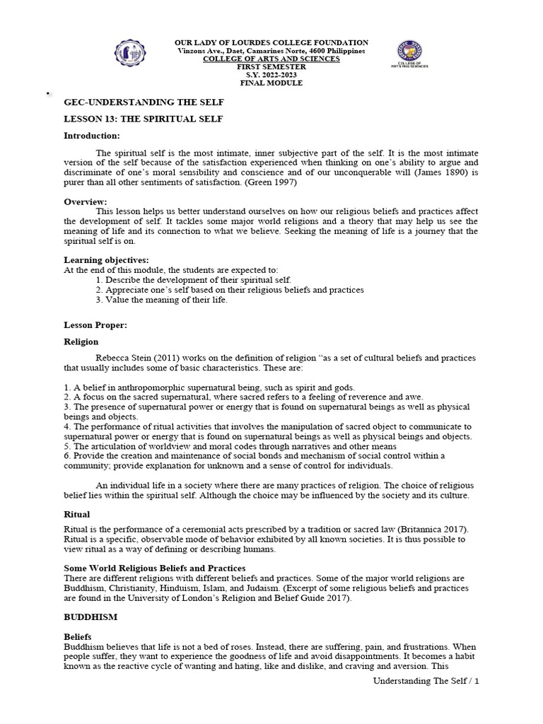 Uts Final Module | PDF | Self Efficacy | Goal