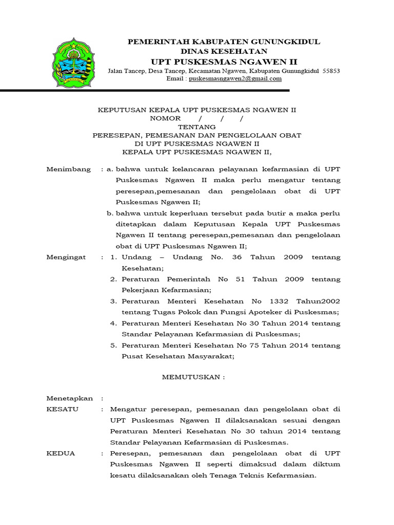 Pengelolaan Obat Puskesmas Ngawen II | PDF