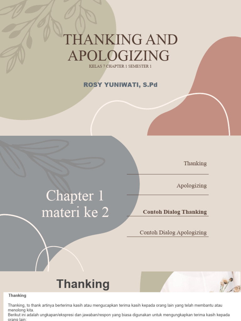 Thanking and Apologizing | PDF