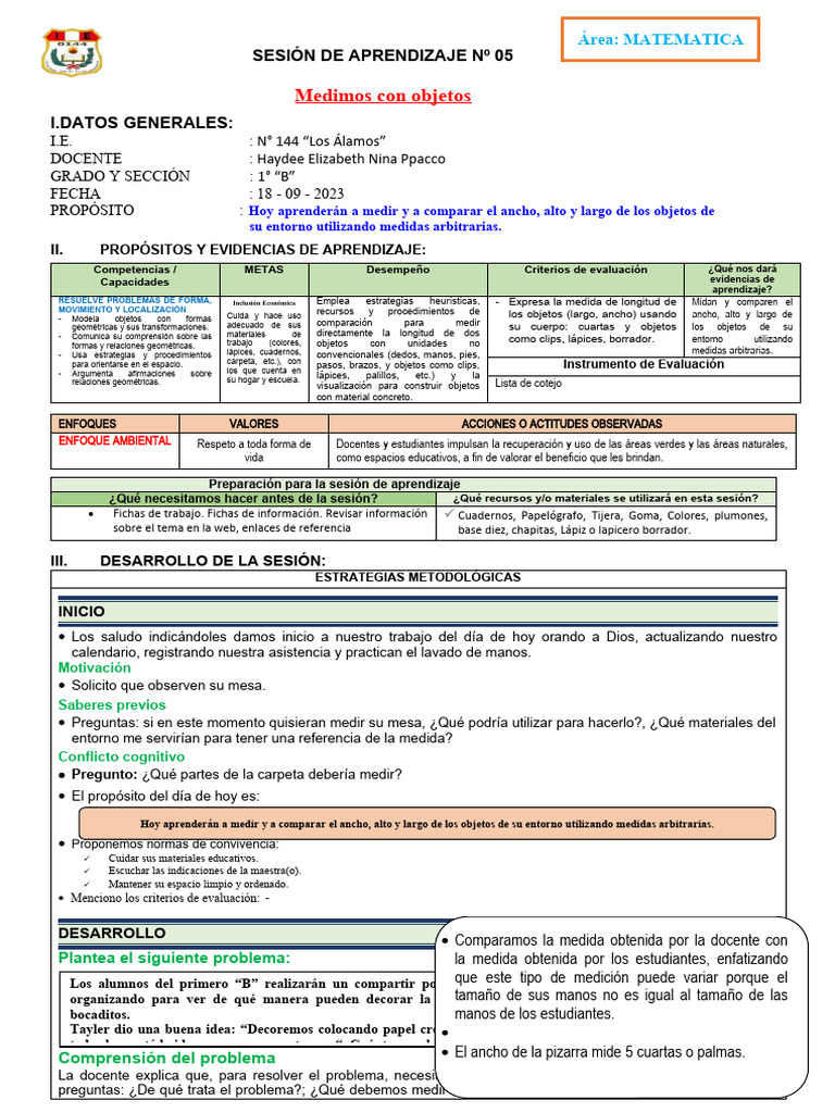 Actividad de Matematica | PDF | Evaluación | Aprendizaje