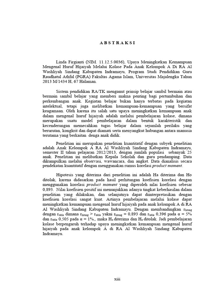 Contoh Abstraksi Skripsi | PDF