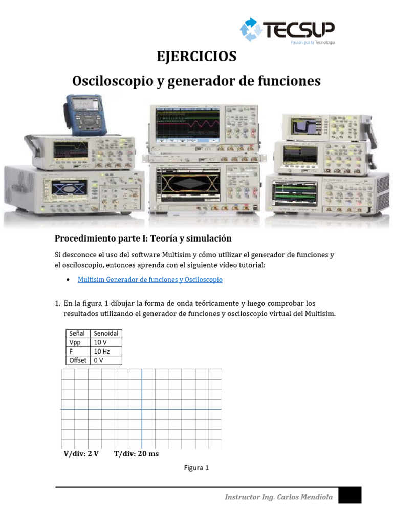 Ejercicios con Osciloscopio y Multisim | PDF | Instrumento de medición | Electrónica
