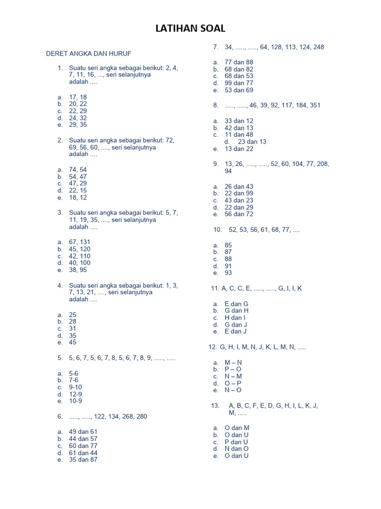 Latihan Soal TIU 1-3 | PDF