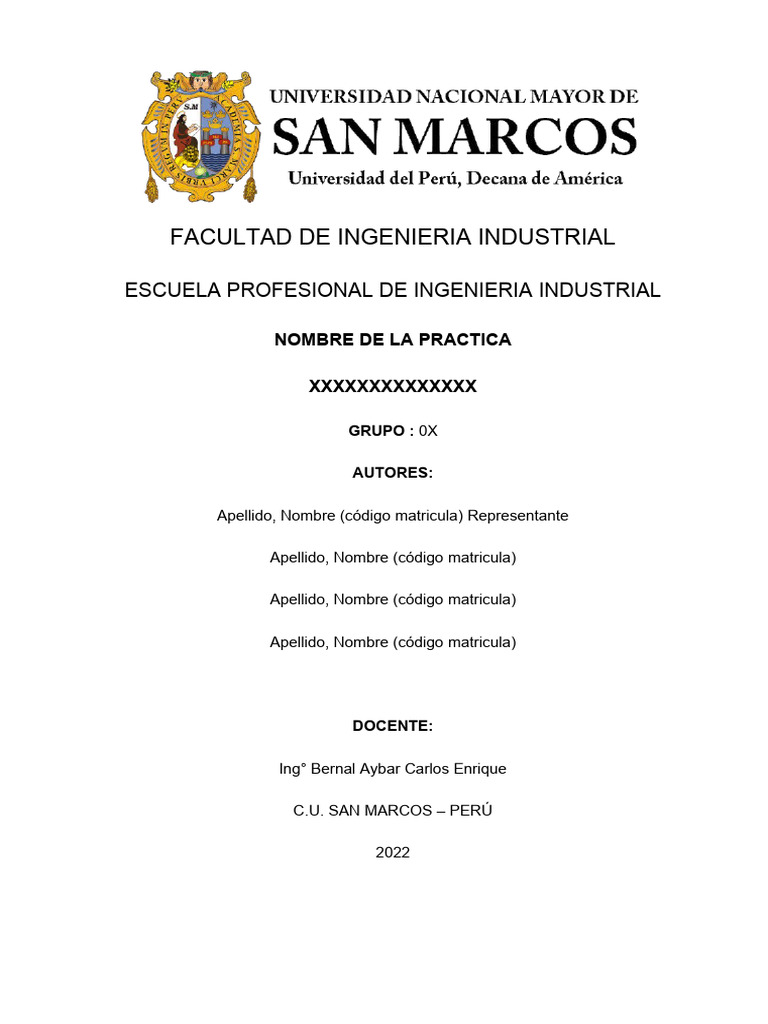 Plantilla Informe De Laboratorio Pdf Bibliografía Laboratorios