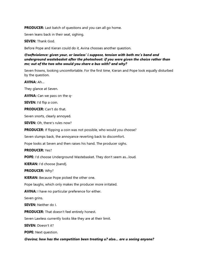 Infamous Cast Qna 3 | PDF