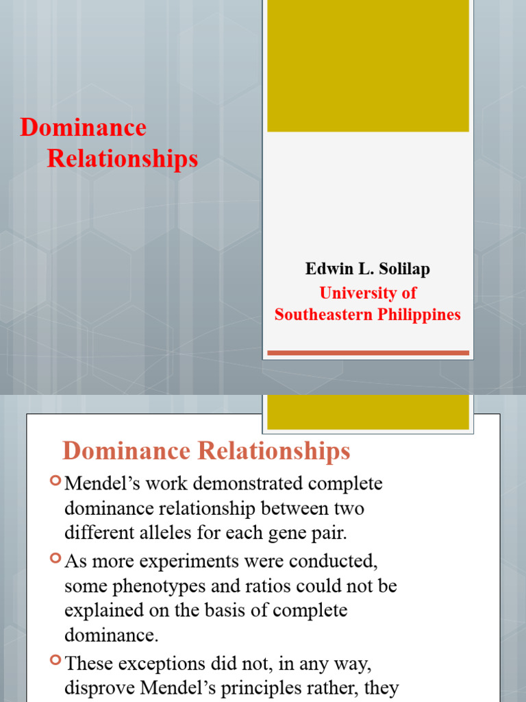 Dominance Relationships | PDF | Dominance (Genetics) | Allele