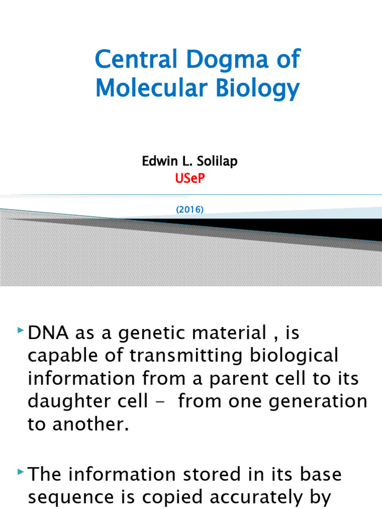 Central Dogma of Molecular Biology | PDF | Dna Replication | Dna