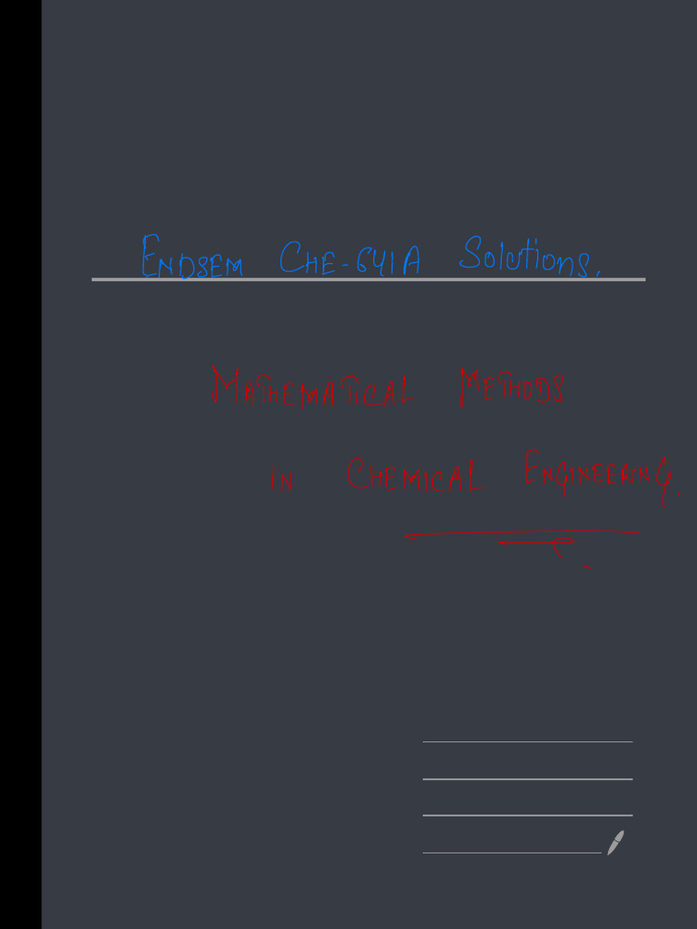 Che 641 Endsem Solutions | PDF