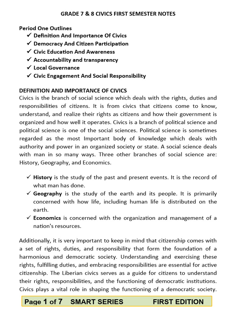 Junior High Civics | PDF | Citizenship | Governance
