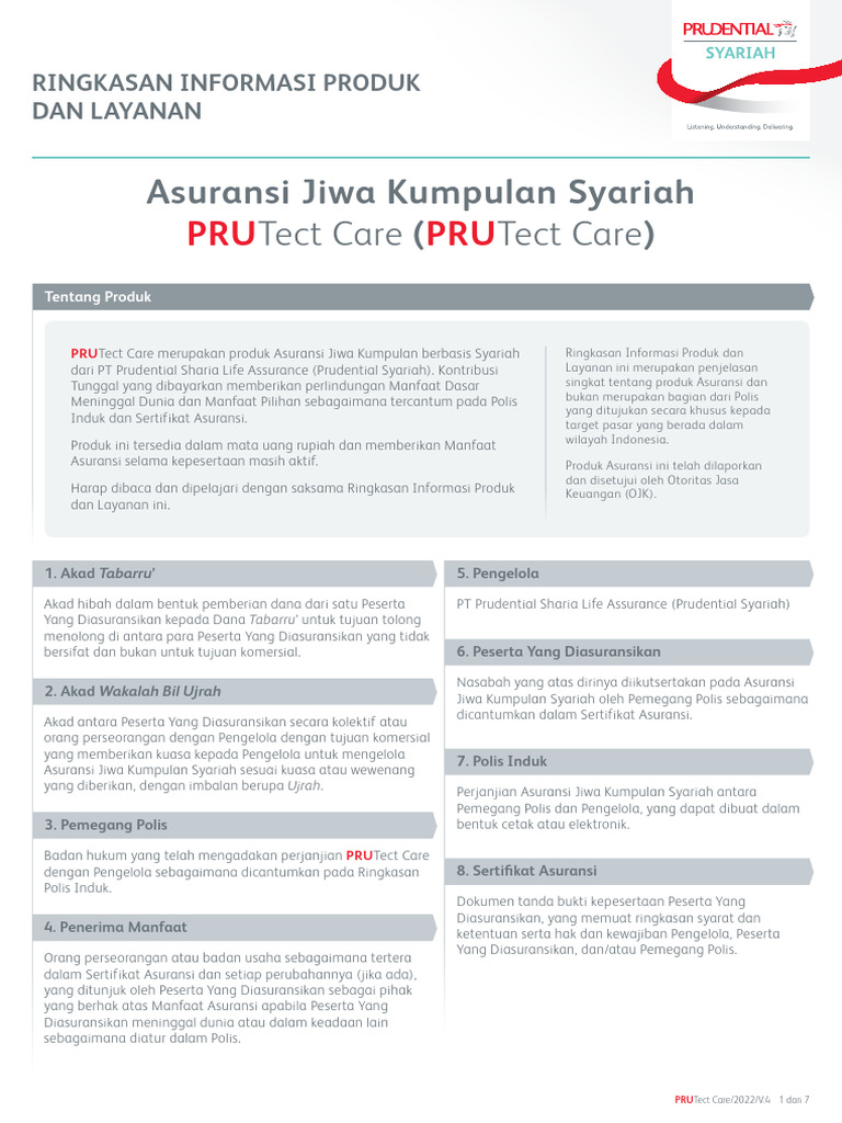 8.product Summary PRUTect Care Syariah | PDF