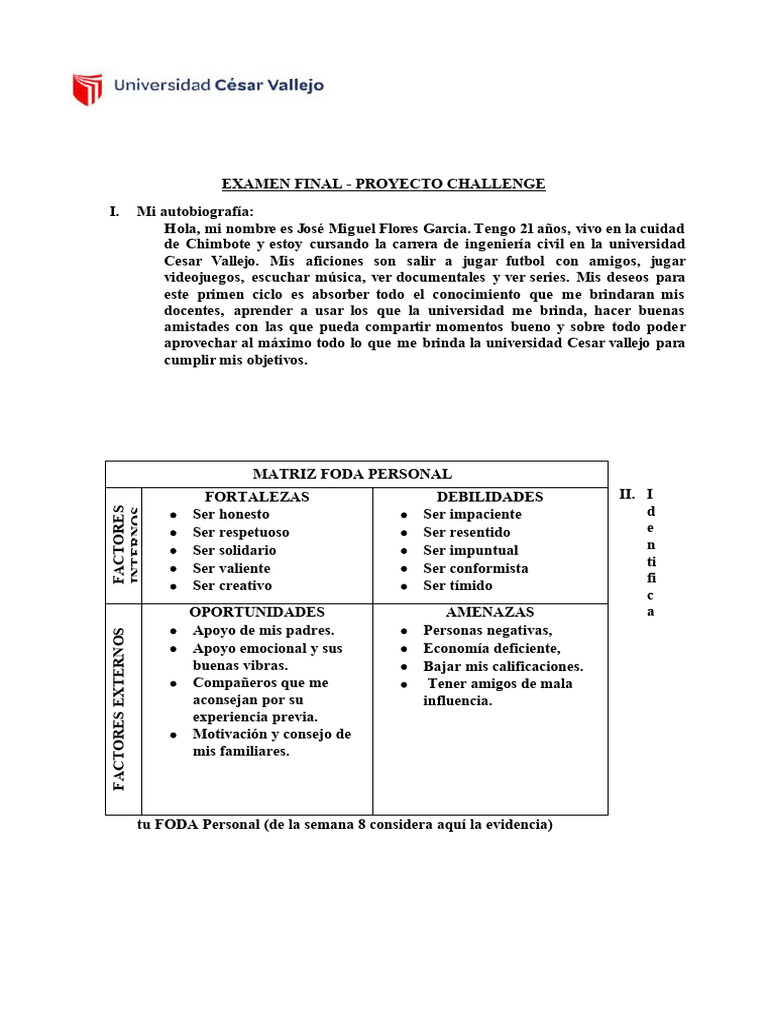Proyecto Challenge | PDF | Análisis FODA