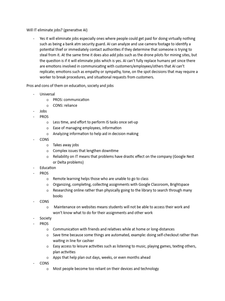 BUSI 1401 End of Class 1 | PDF | Artificial Intelligence | Intelligence (AI) & Semantics