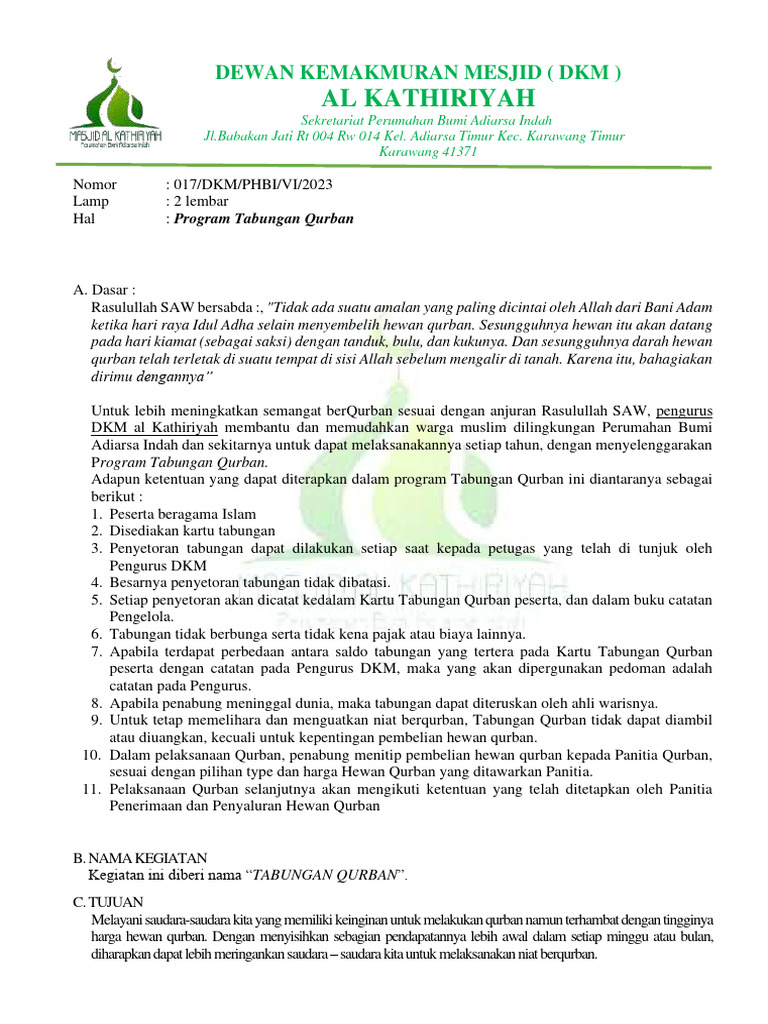 Program Tabungan Qurban | PDF