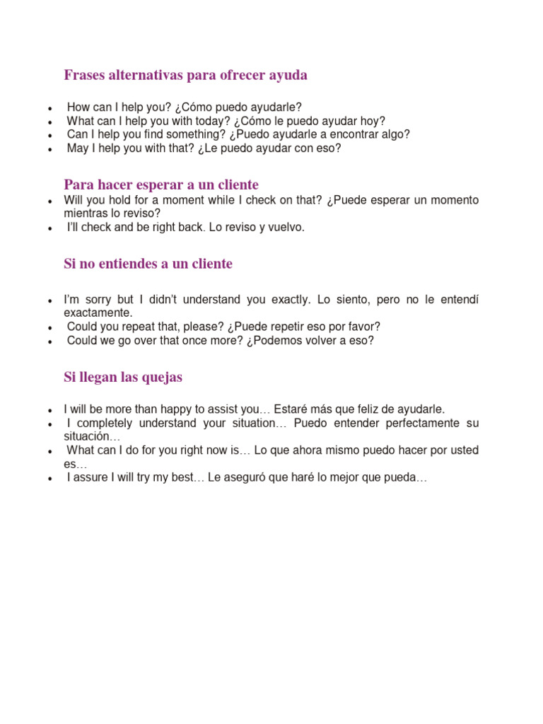 Frases de Call Center | PDF