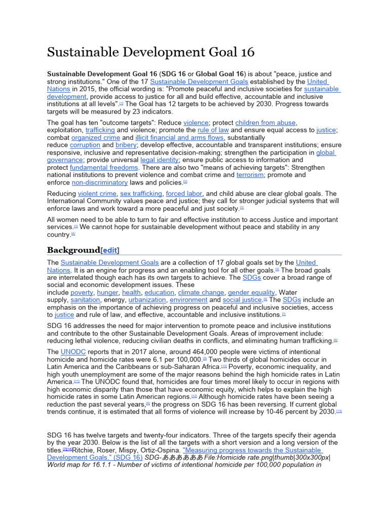 Sustainable Development Goal 16 | PDF | Human Rights | Justice