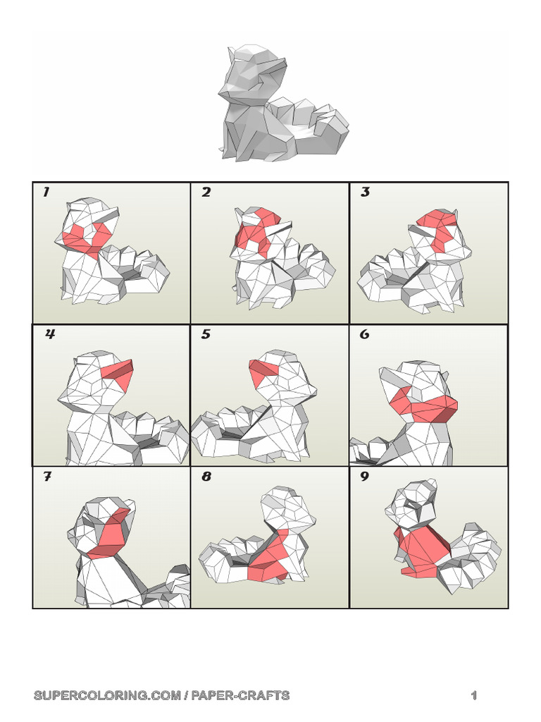 Vulpix Paper Crafts and Coloring Pages | PDF