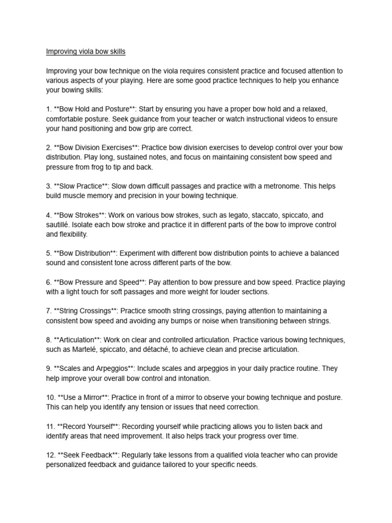 Viola Bow Training | PDF