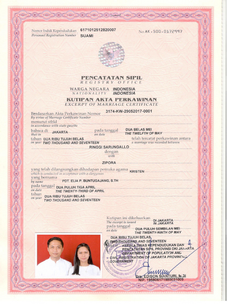 Akta Nikah Zipora | PDF