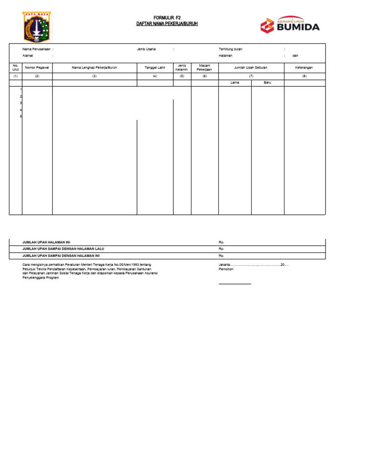 Formulir f2 JSHK Firlia Baru 2022 | PDF