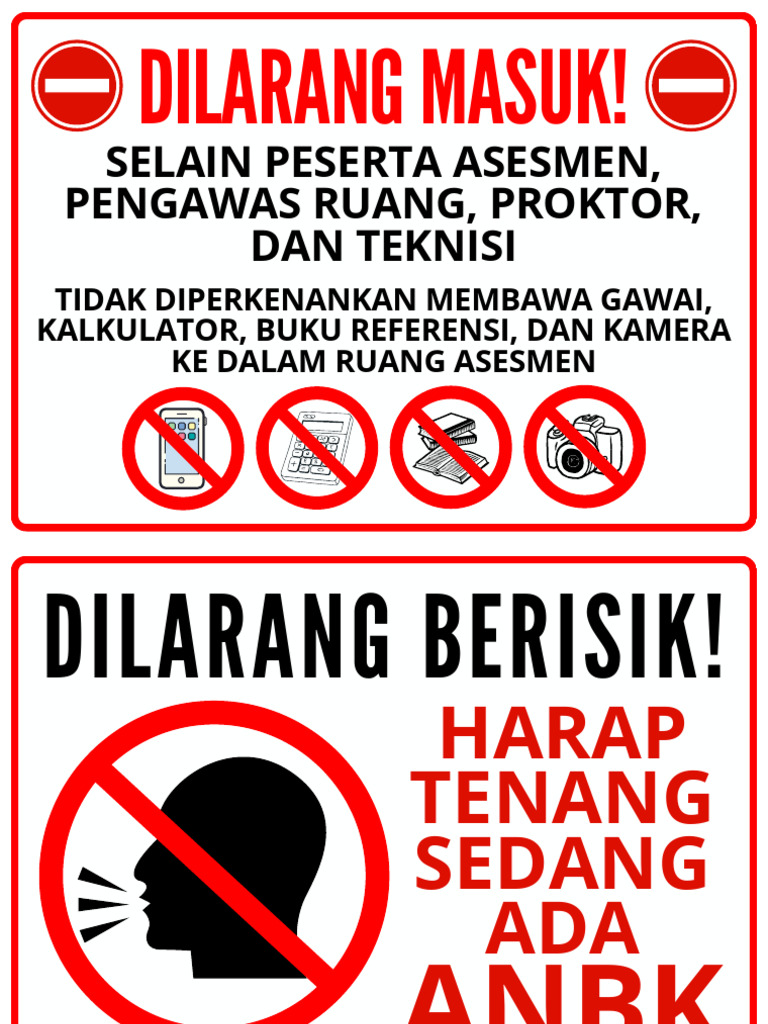 Larangan ANBK Poster | PDF