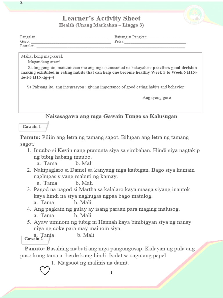 q1 Health Week 3 | PDF