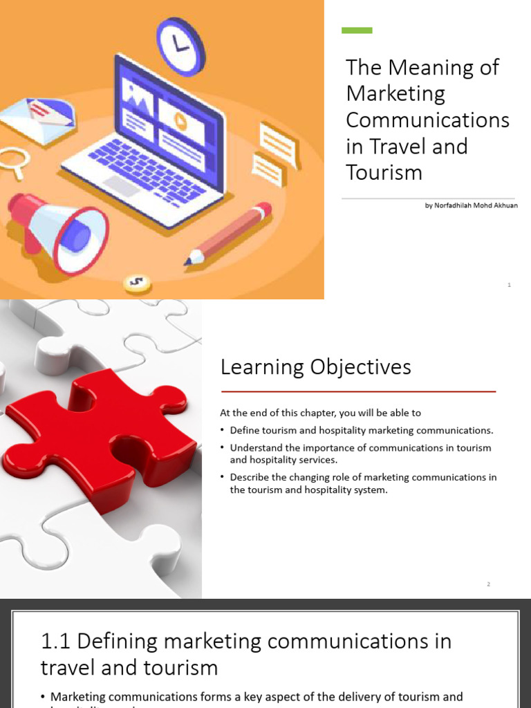 CHAPTER 1 The Meaning of Marketing Communications in Travel and ...
