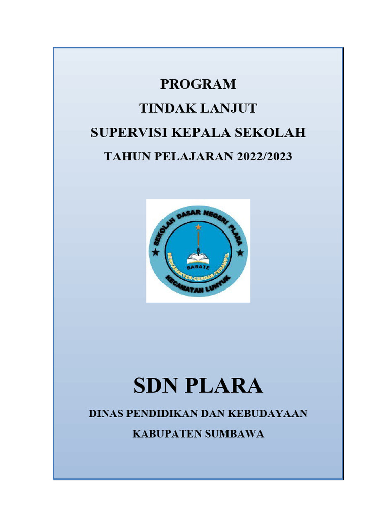 Program Tindak Lanjut Hasil Supervisi SDN Plara | PDF