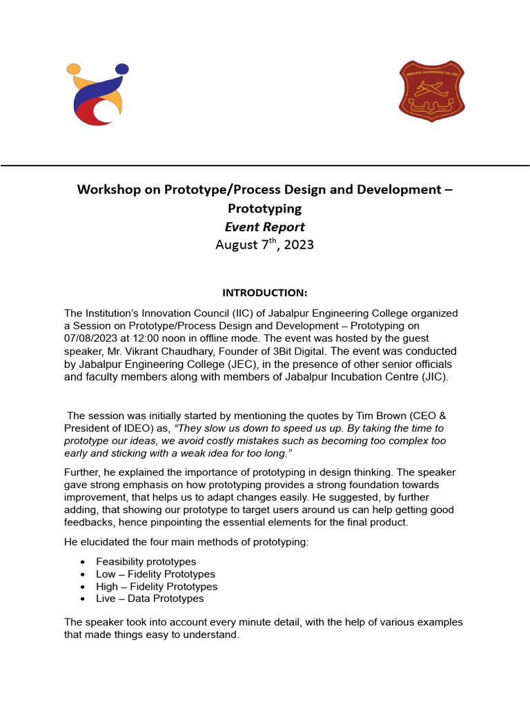 Vikrant Session Report | PDF | Prototype | Innovation