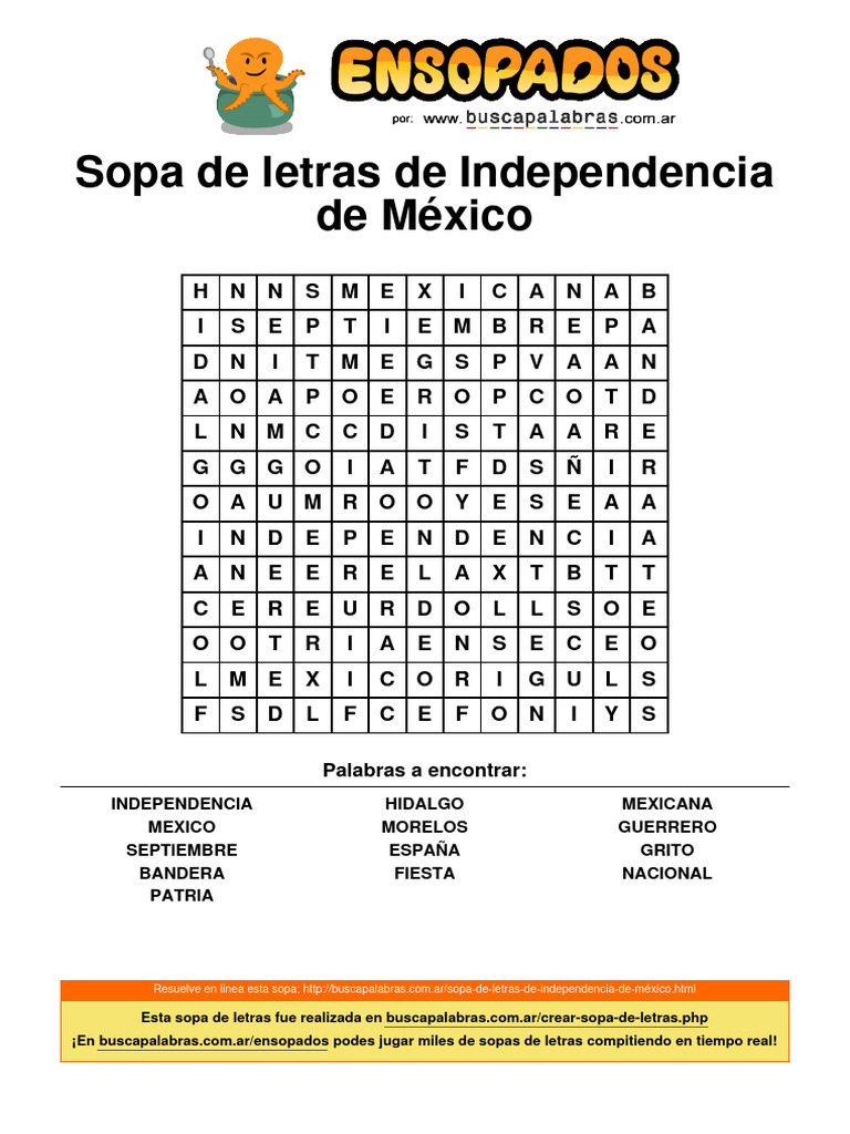 sopa-de-letras-de-independencia-de-méxico | PDF