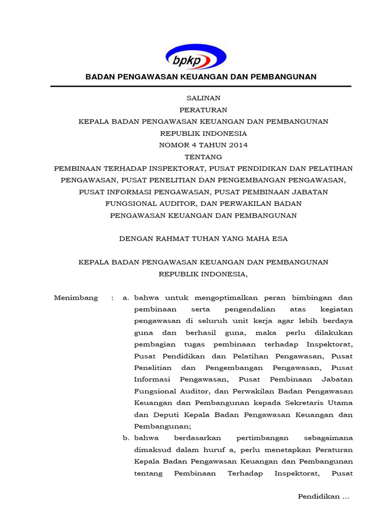 Salinan Perka 4-2014 | PDF | Pengelolaan Keuangan & Uang