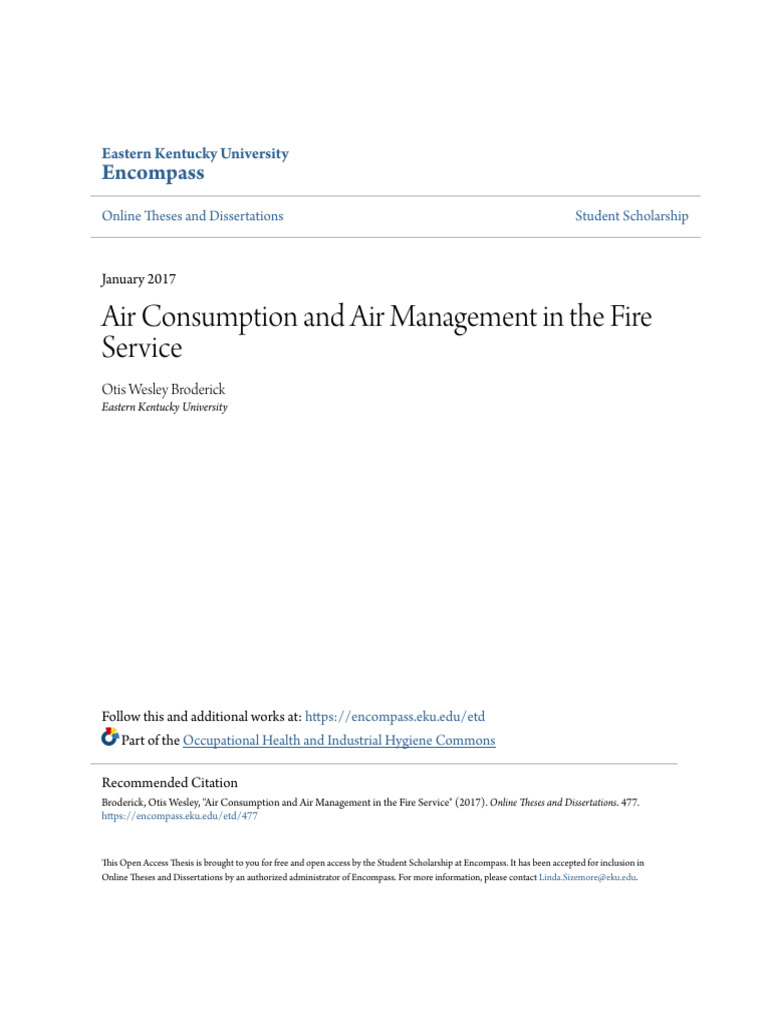 Air Consumption and Air Management in The Fire Service | PDF ...