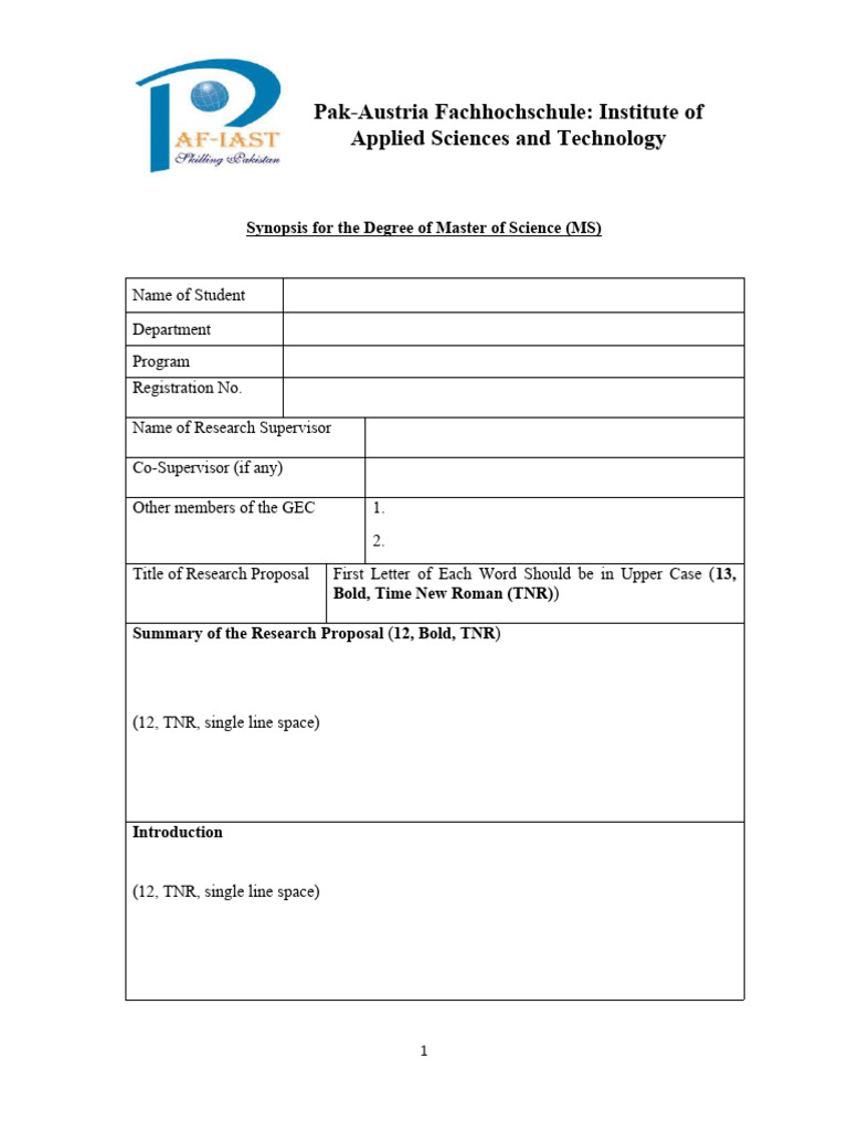 Synopsis Proforma-Final1 | PDF | Science | Methodology