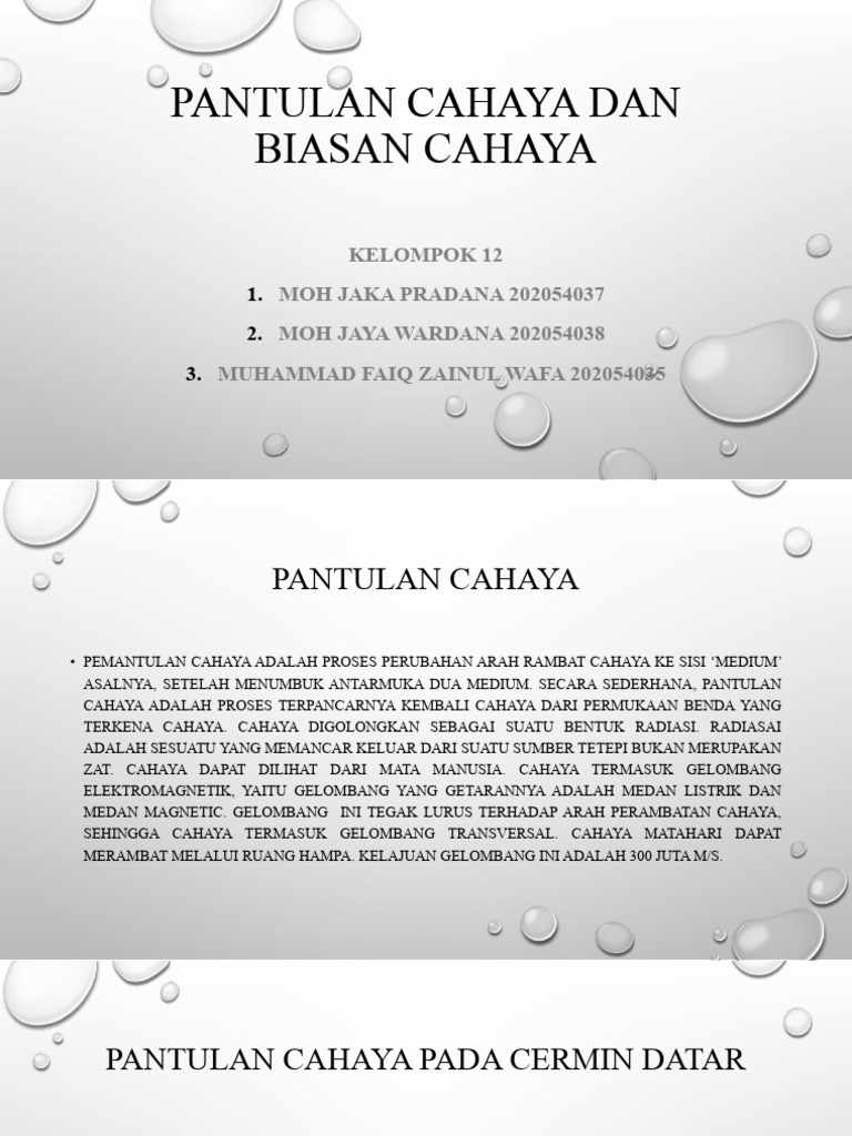 Fenomena Cahaya: Pantulan & Biasan | PDF
