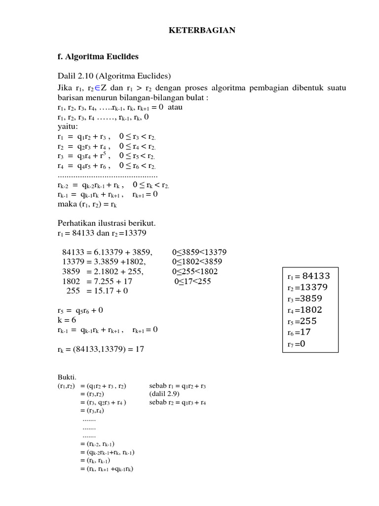 4 Algoritma Eucllides Dan Pengg Tabel Utk FPB | PDF
