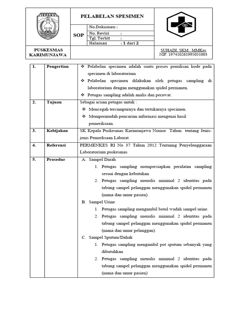 08-Pelabelan Spesimen | PDF