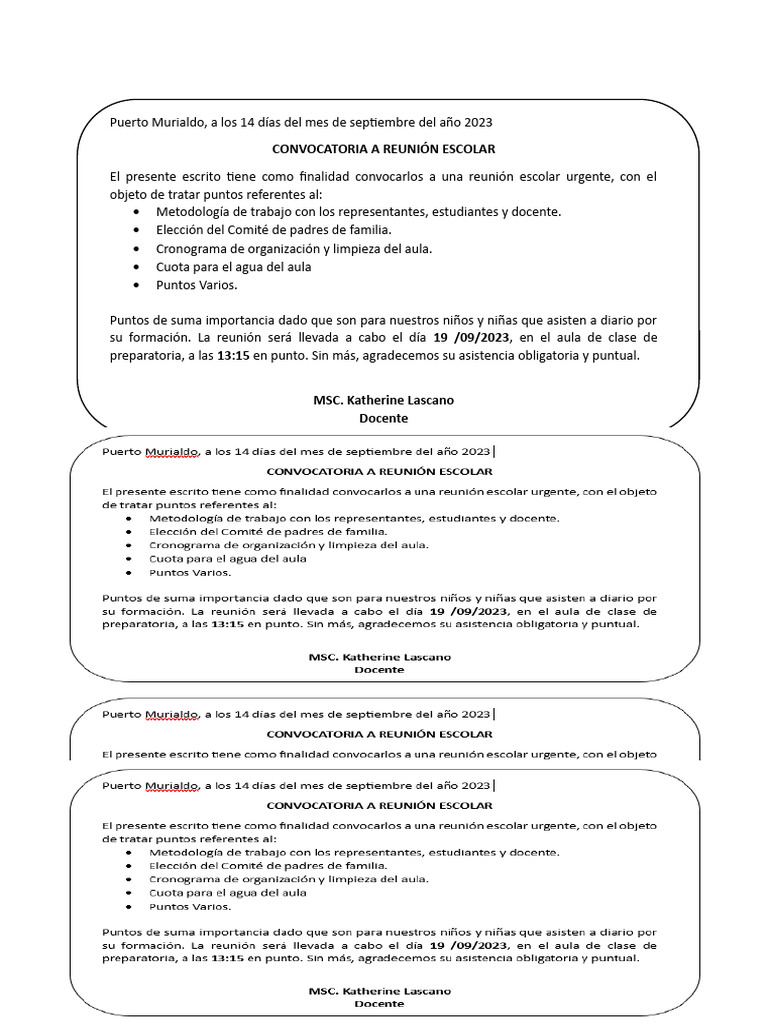 Comunicado Reunion | PDF