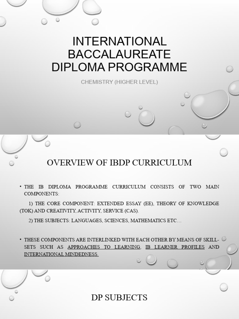 IBDP Chemistry HL Curriculum Overview | PDF | Intelligence | Learning