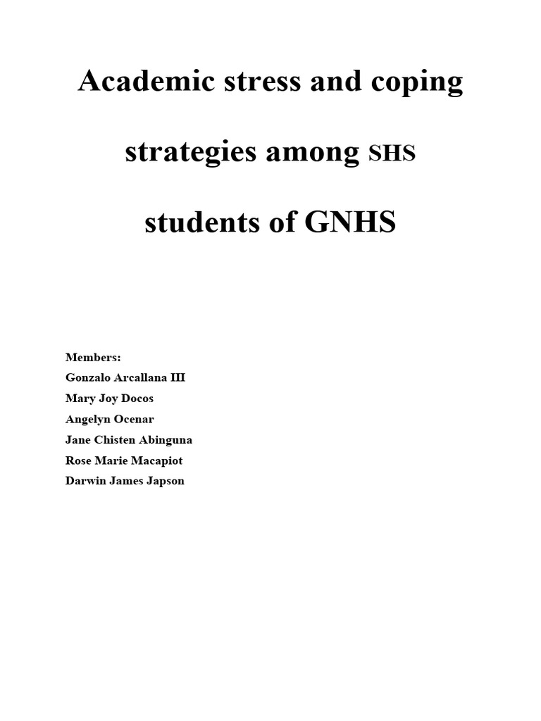 Final Research Pdf Stress Biology Qualitative Research