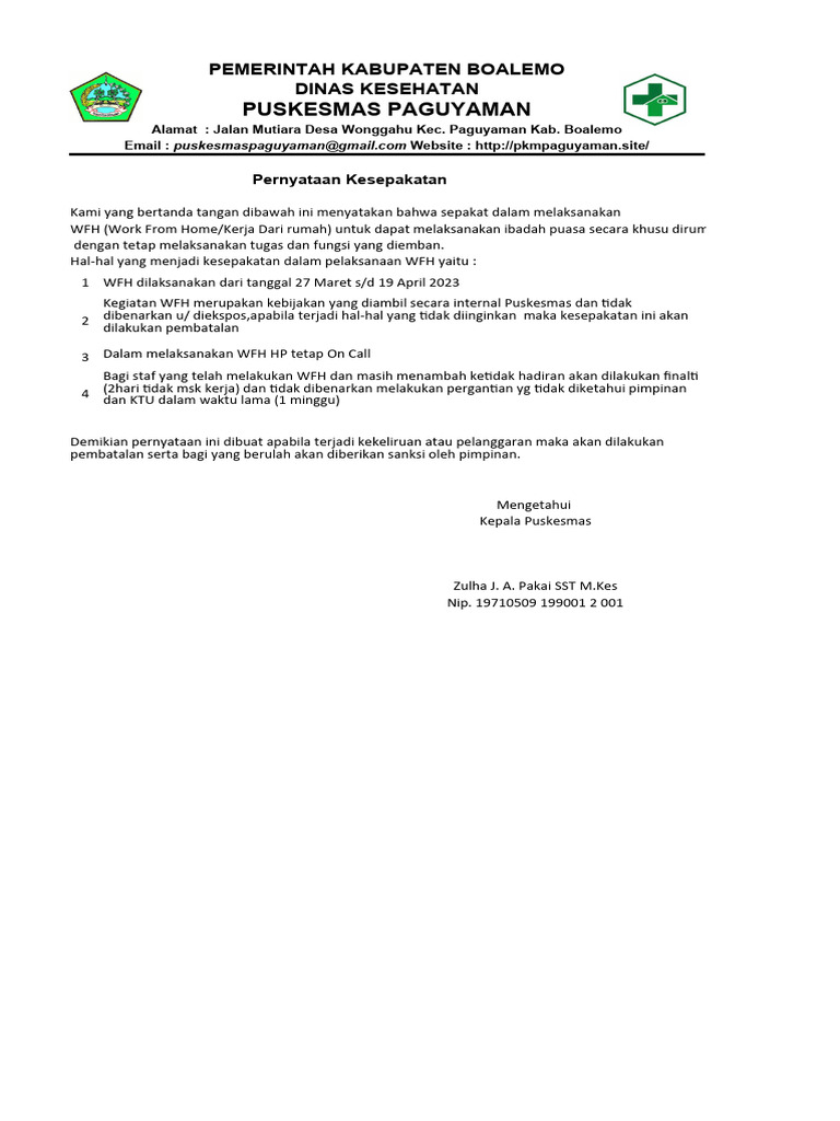 Jadwal WFH 2023 | PDF