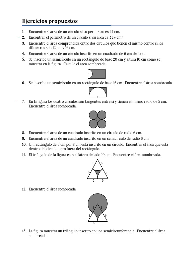 Ejercicios Circulos | PDF | Triángulo | Euclides