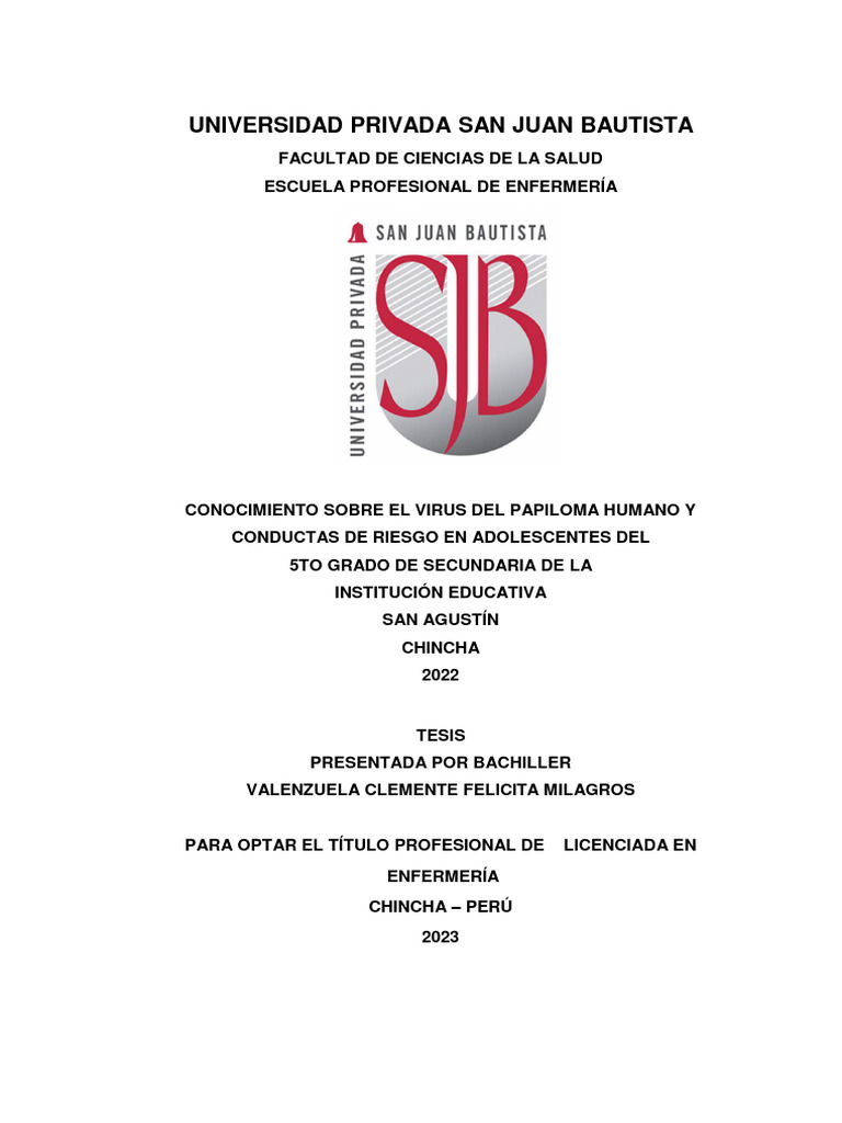 T-tple-Valenzuela Clemente Felicita Milagros | PDF | Cáncer de cuello uterino | Metodología de ...