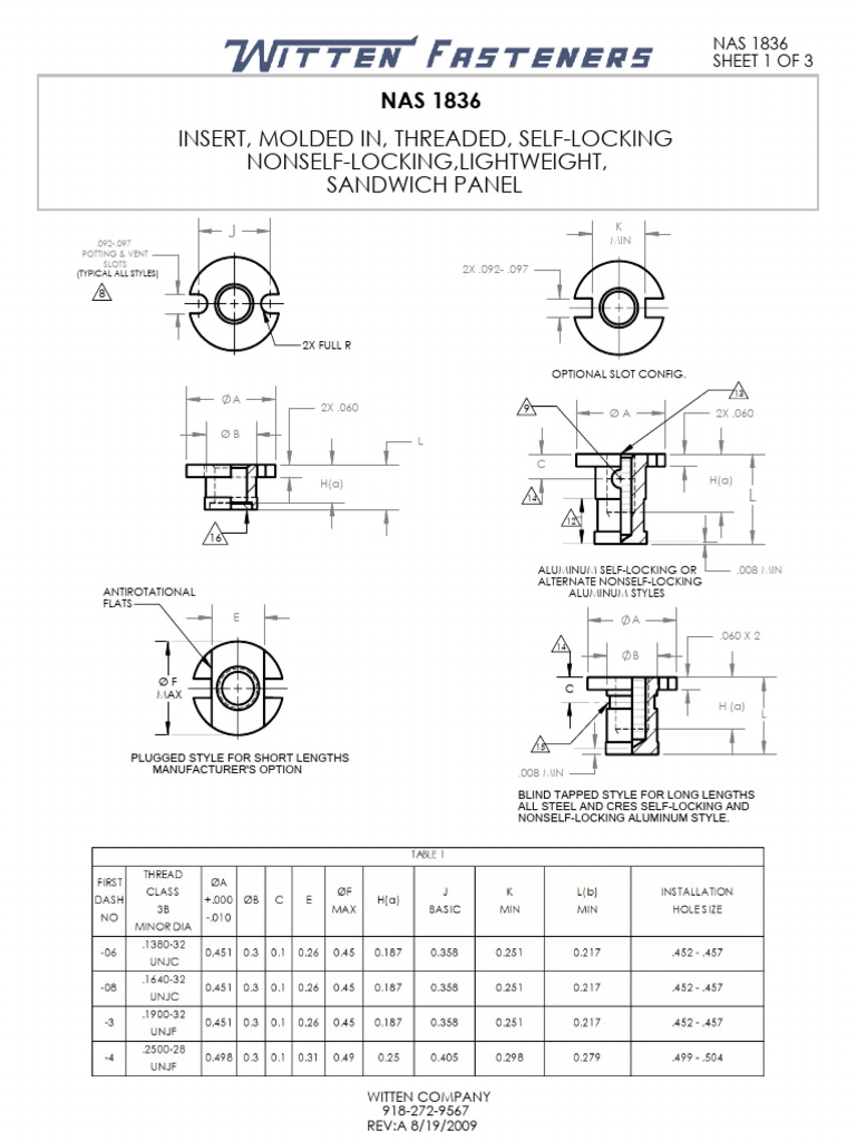 NAS1836 | PDF | Screw | Steel